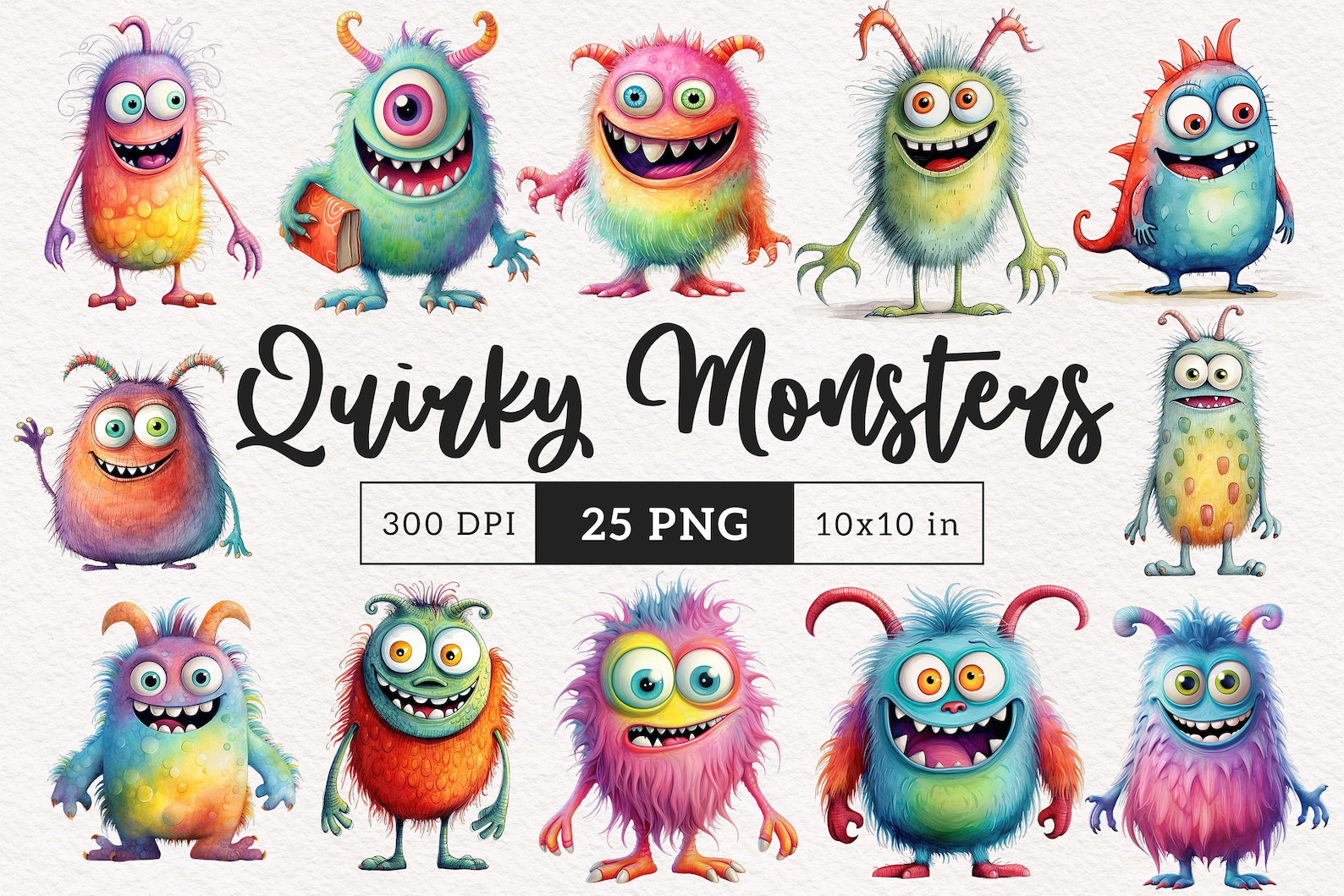Quirky Monster Clipart Whimsical Monsters PNG Funny Monster Whimsy ...