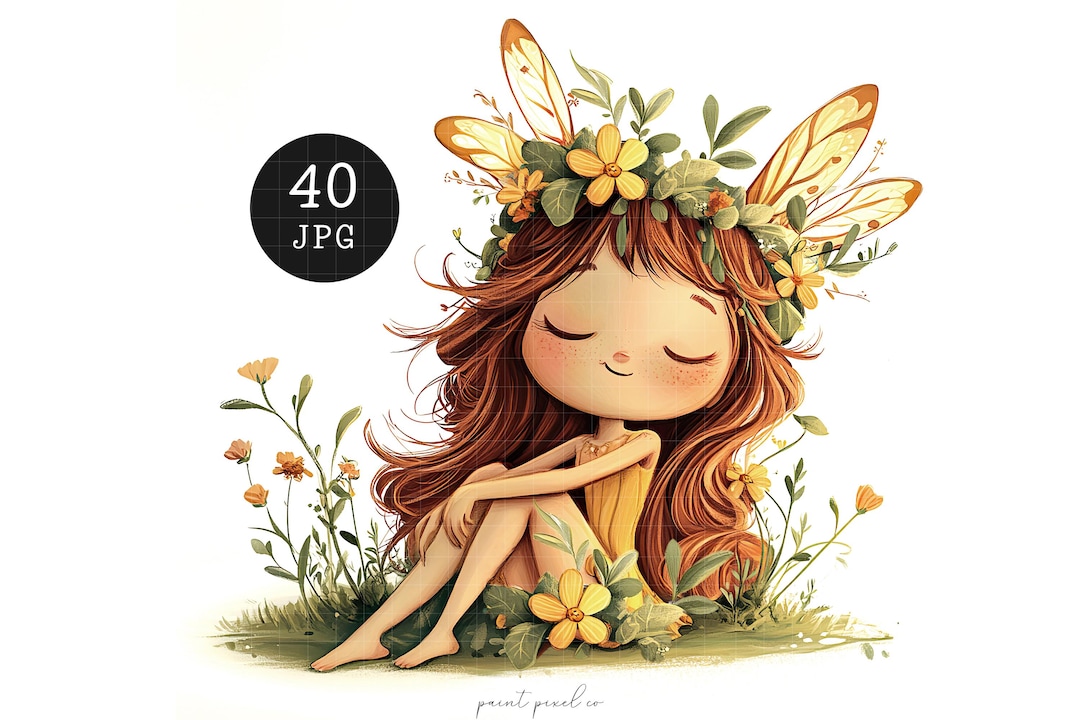 Spring Fairies Clipart Enchanting Spring Fairy Whimsical Printable ...