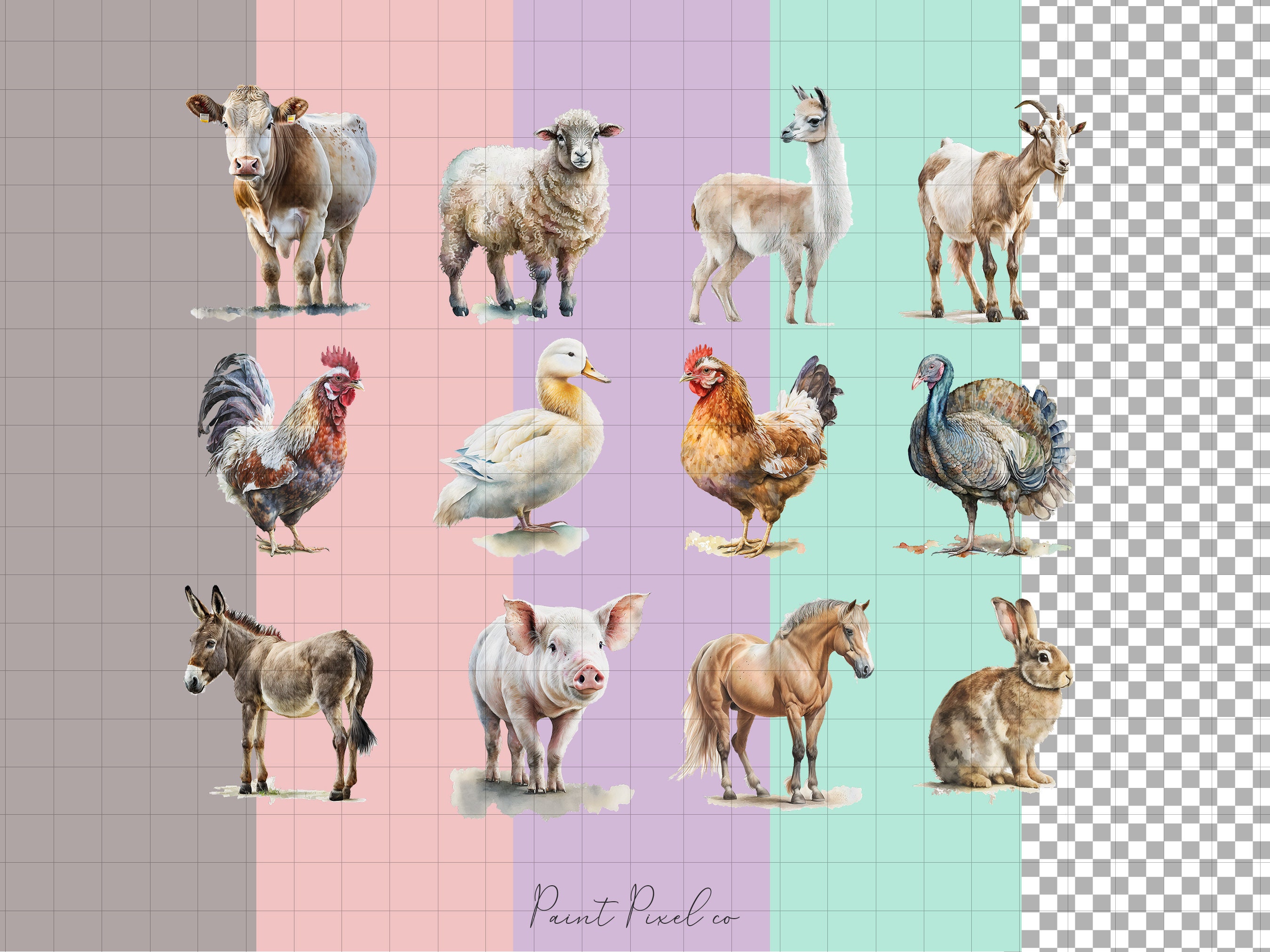Farm Animals PNG Baby Animals Lamb PNG Baby Sheep Cute Animals - Etsy