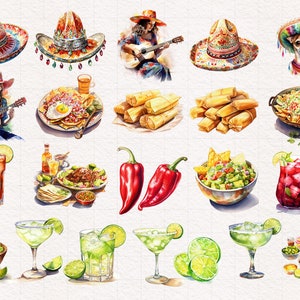 Cinco De Mayo Clipart PNG Watercolor Mexican Fiesta Festival Clipart ...