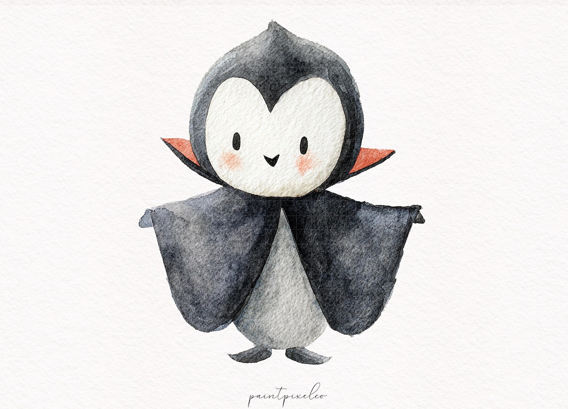 20 Cute Vampire Halloween Clipart Watercolor Spooky Vampires Cute ...
