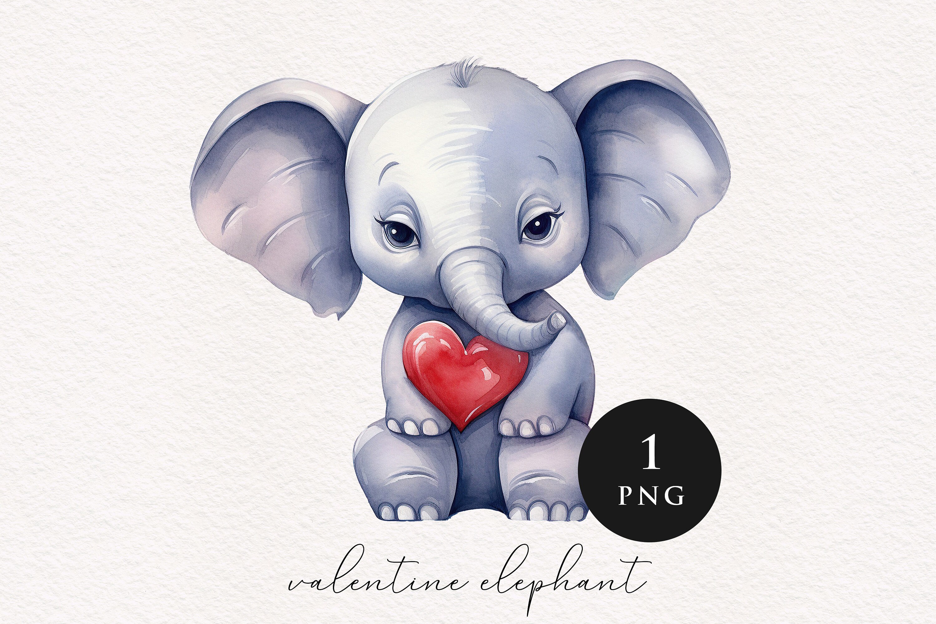 Valentine Elephant Clipart PNG Watercolor Animals Lovers Day ...