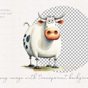 Quirky Cow Clipart PNG Whimsical Cows Sublimation Clip Art Farm Animals ...