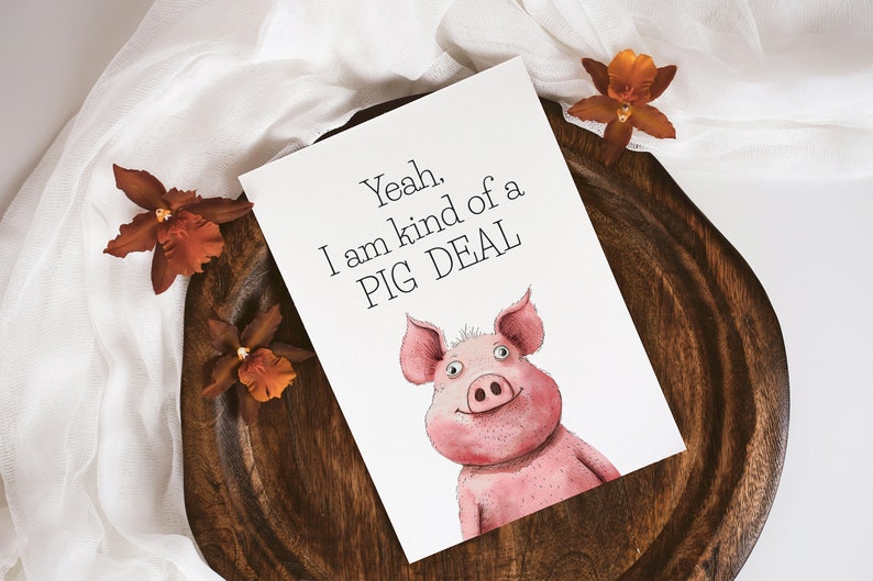 Quirky Pig Clipart PNG Whimsical Pigs Sublimation Clip Art Farm Animals ...
