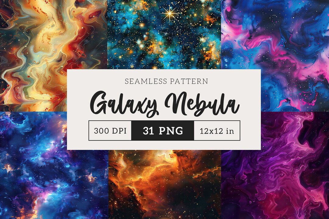 Nebula Galaxy Pattern Seamless Background Night Sky Scrapbook Paper ...