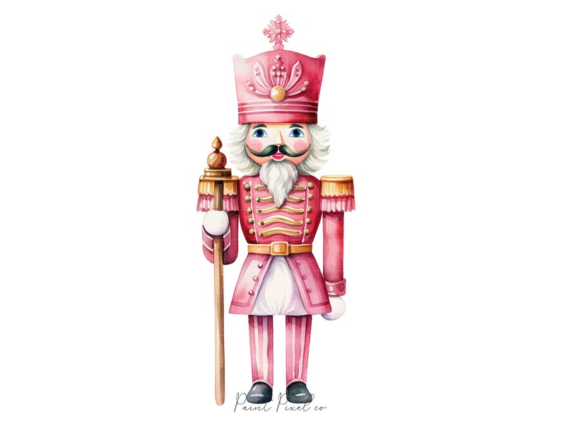 8 Pink Christmas Nutcracker Clipart High Quality Jpgs Holiday Clip Art ...