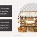 4 Autumn Market Stall Clipart Boho Fall PNG Watercolor Autumn Scene ...
