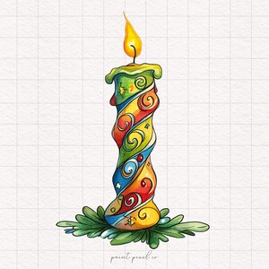 10 Quirky Christmas Candle Clipart Whimsy Silly Holiday PNG Funny ...