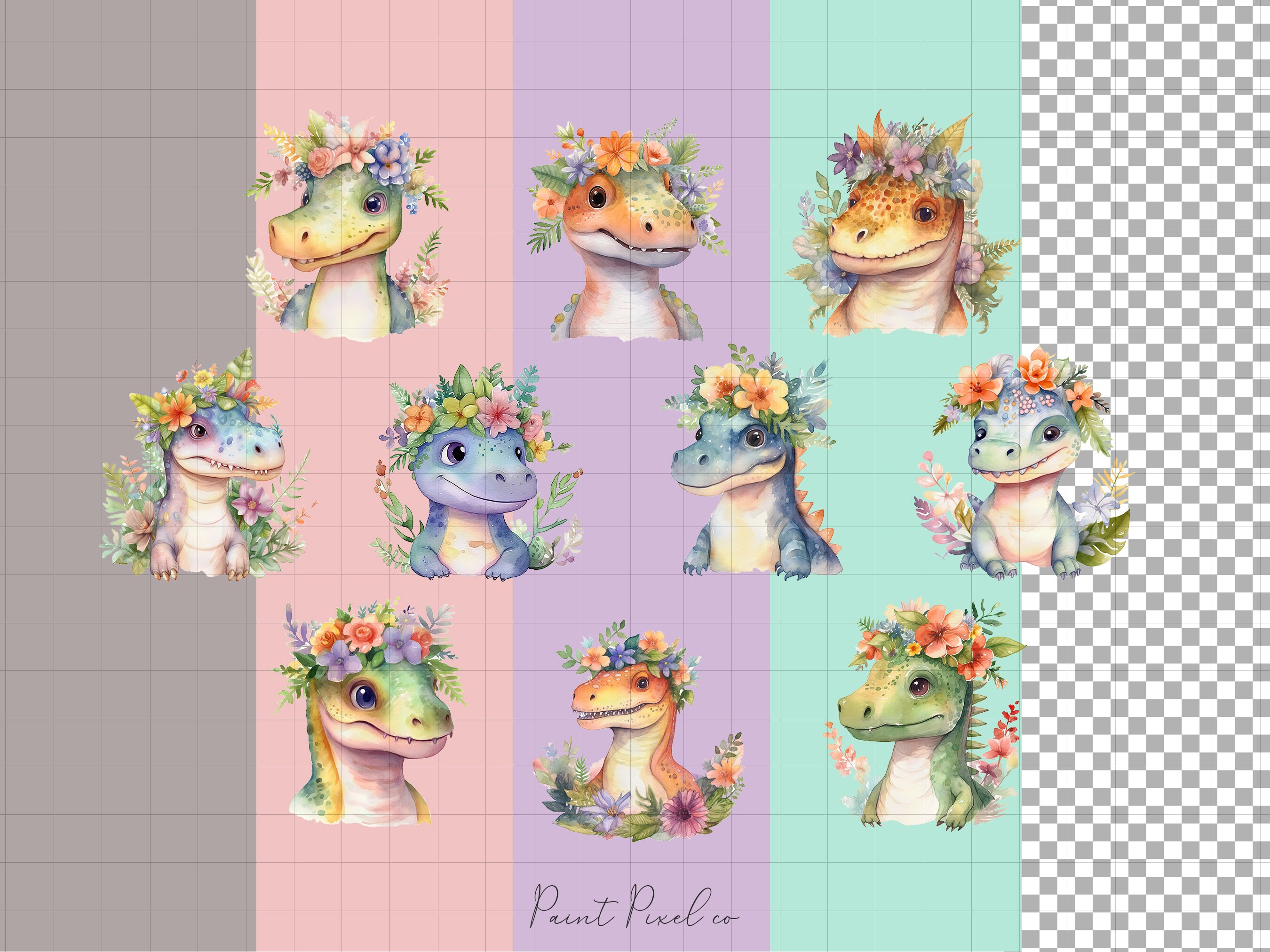 Dinosaur PNG Dino Clipart T-rex Watercolor Dinosaur - Etsy