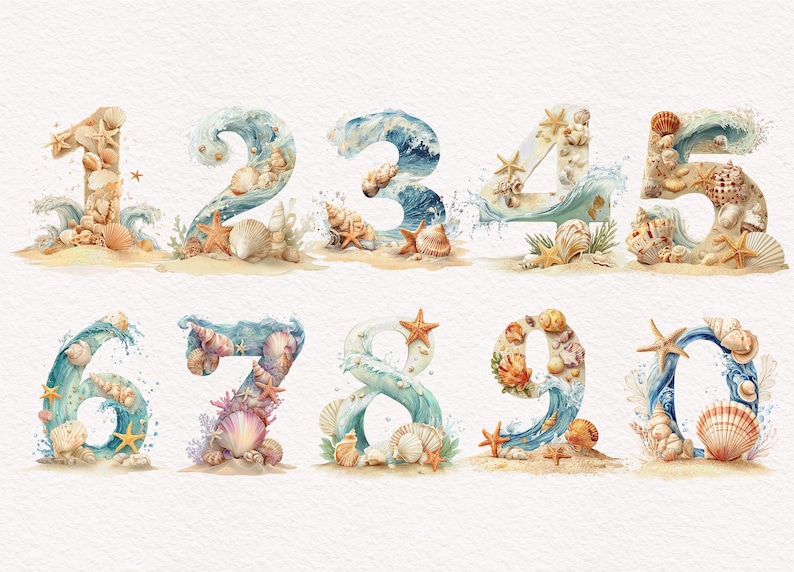 Beach Alphabets Clipart Ocean Alphabets Cute Watercolor Letters ...