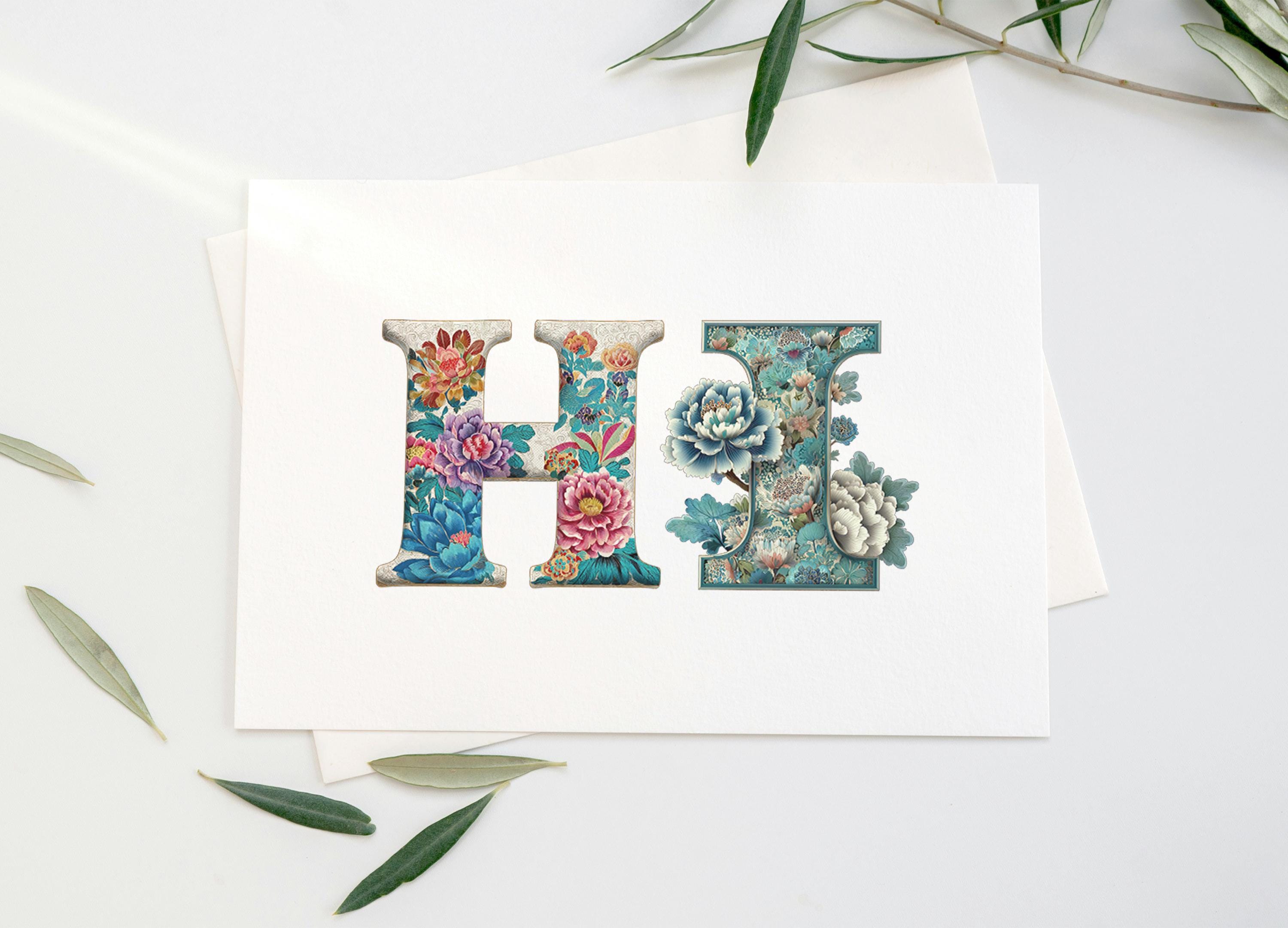 Alphabet Clipart Vintage Floral Alphabets Illuminated Boho Watercolor ...