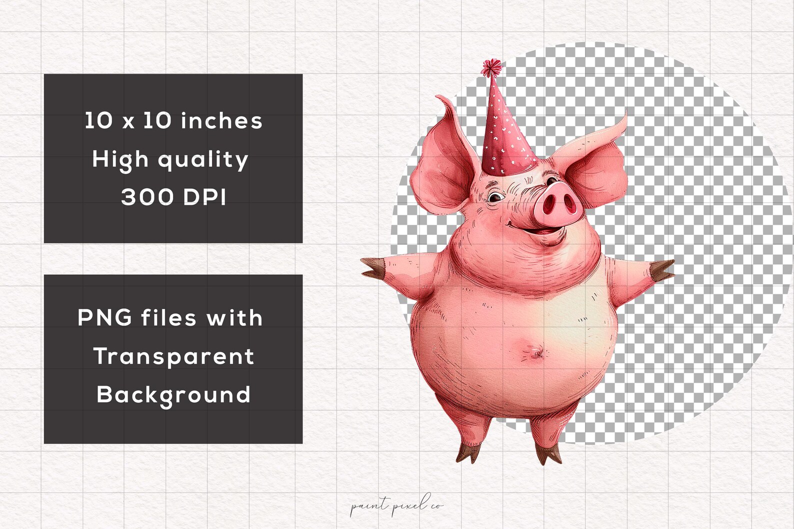 Quirky Pig Clipart Pink Pig PNG Cool Whimsical Pigs Dancing Sublimation ...