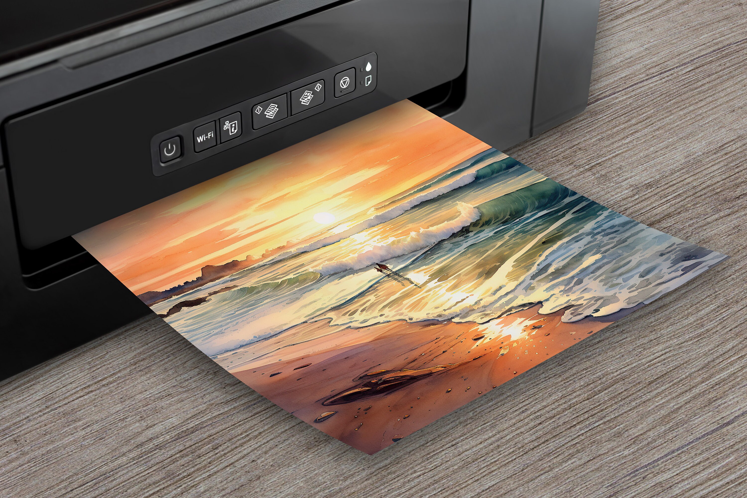 Sunset Beach Digital Paper Set PNG Sunrise Beach Backdrop Ocean ...