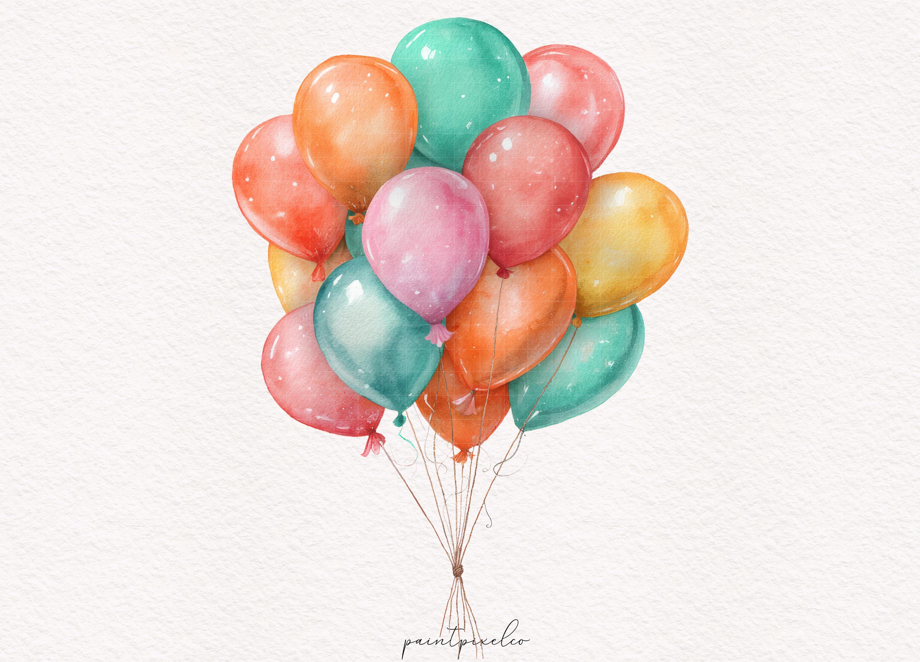 11 Rainbow Balloons Clipart Colorful Happy Birthday Decor PNG Rainbow ...