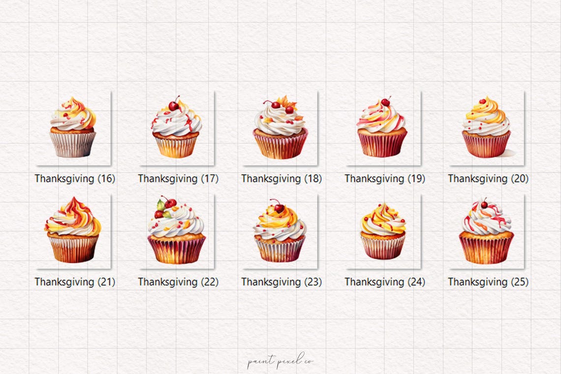 Autumn Cupcake Clipart Dessert PNG Watercolor Boho Fall Sweet Treats ...
