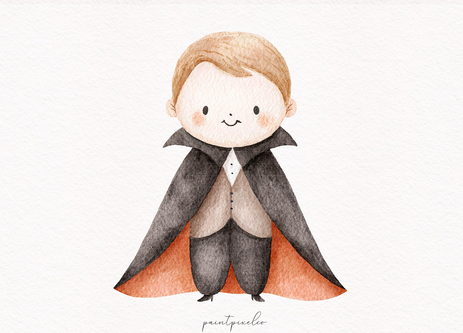 20 Cute Vampire Halloween Clipart Watercolor Spooky Vampires Cute ...