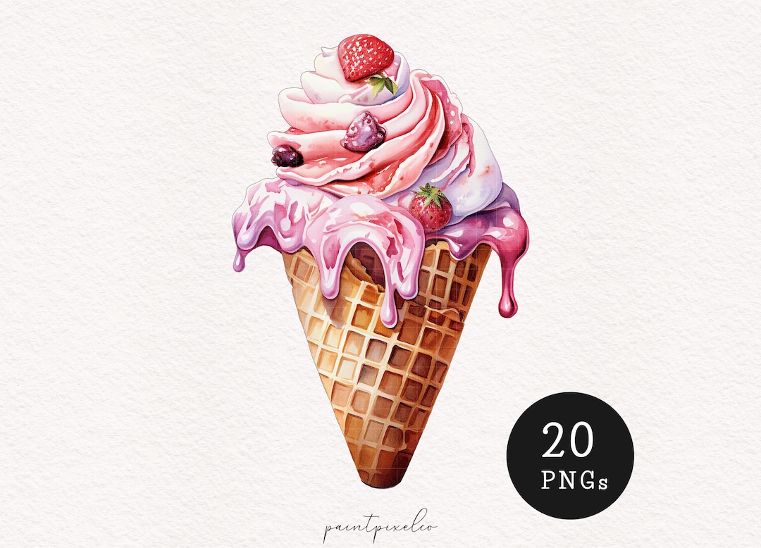 Ice Cream Clipart Sweets Illustration Scoop Cone PNG Soft Serve Waffle ...