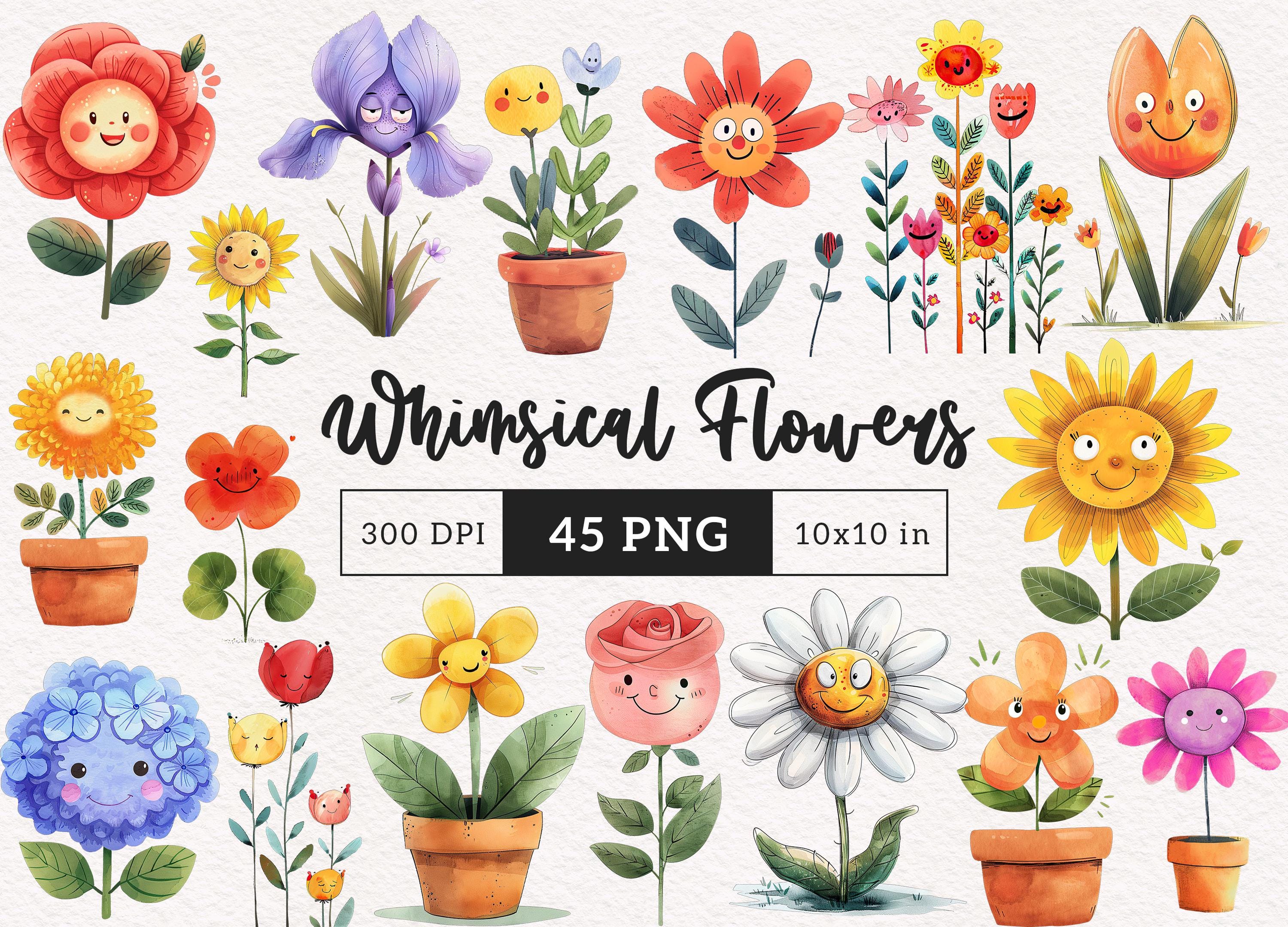 Whimsical Floral Clip Art