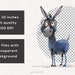 Quirky Donkey Clipart PNG Whimsical Donkeys Sublimation Clip Art Farm ...