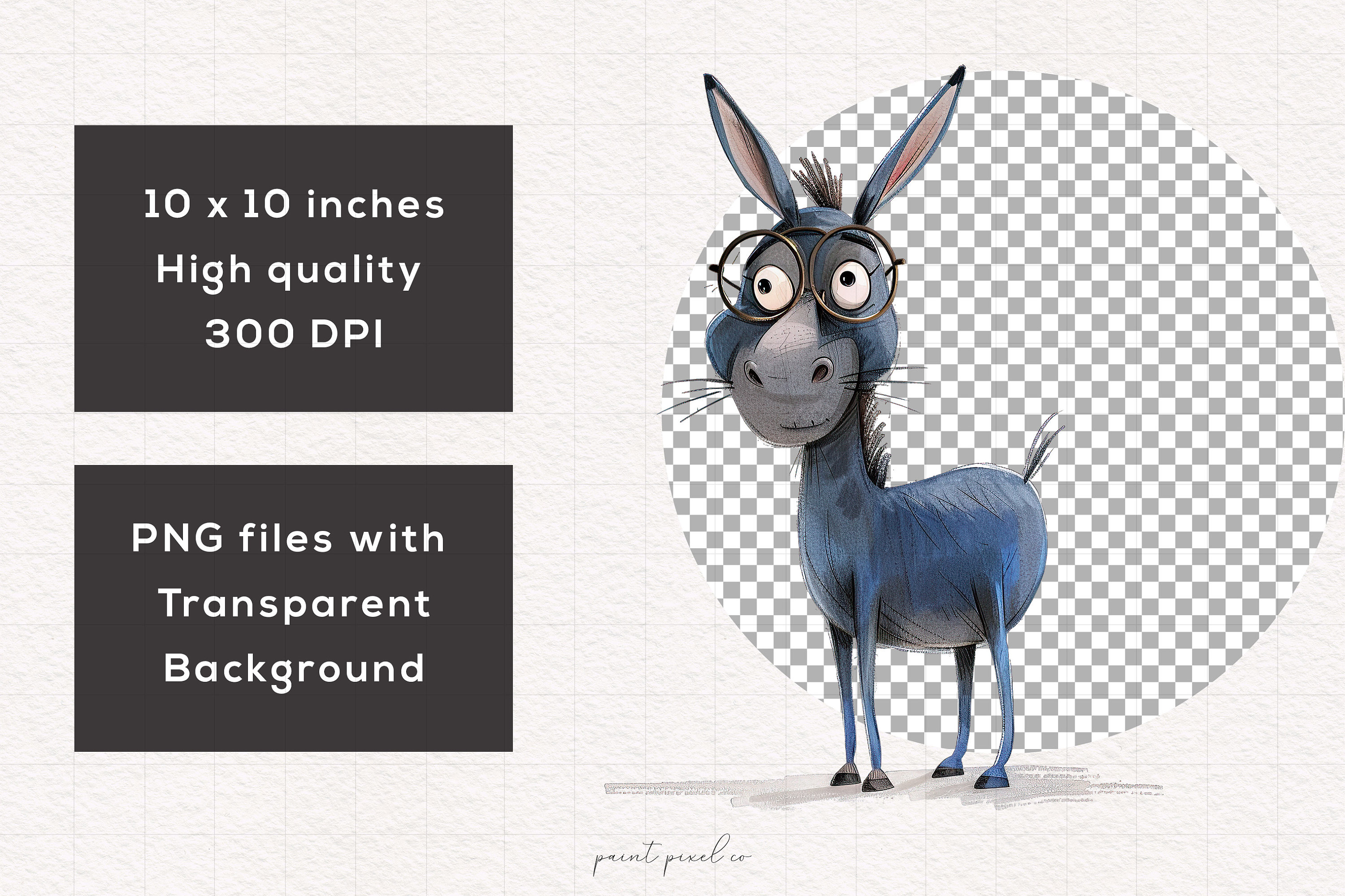 Quirky Donkey Clipart PNG Whimsical Donkeys Sublimation Clip Art Farm ...