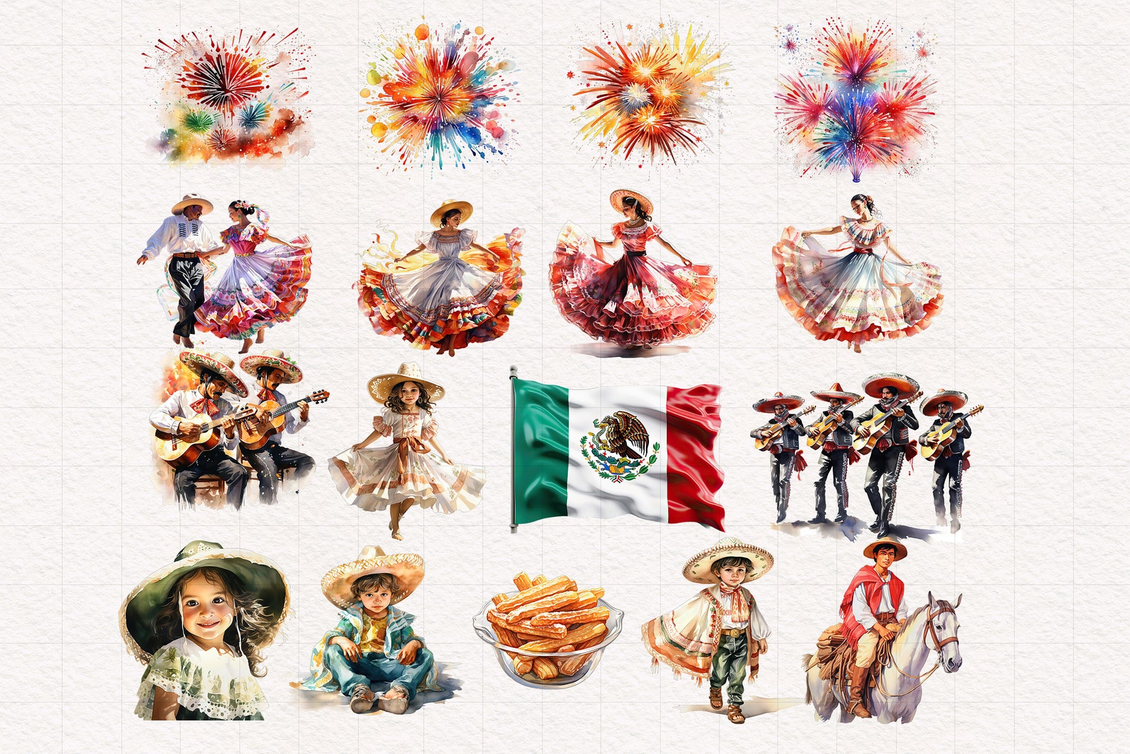 Cinco De Mayo Clipart PNG Watercolor Mexican Fiesta Festival Clipart ...