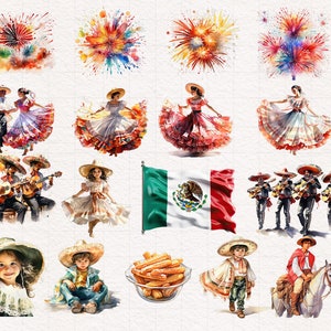 Cinco De Mayo Clipart PNG Watercolor Mexican Fiesta Festival Clipart ...