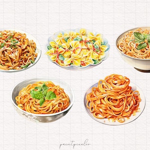 Pasta Clipart Italian Dishes PNG Farfalle Food Penne Spaghetti Graphics ...