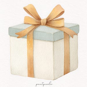 12 Watercolor Christmas Presents Clipart Minimalist Gift Boxes PNG ...