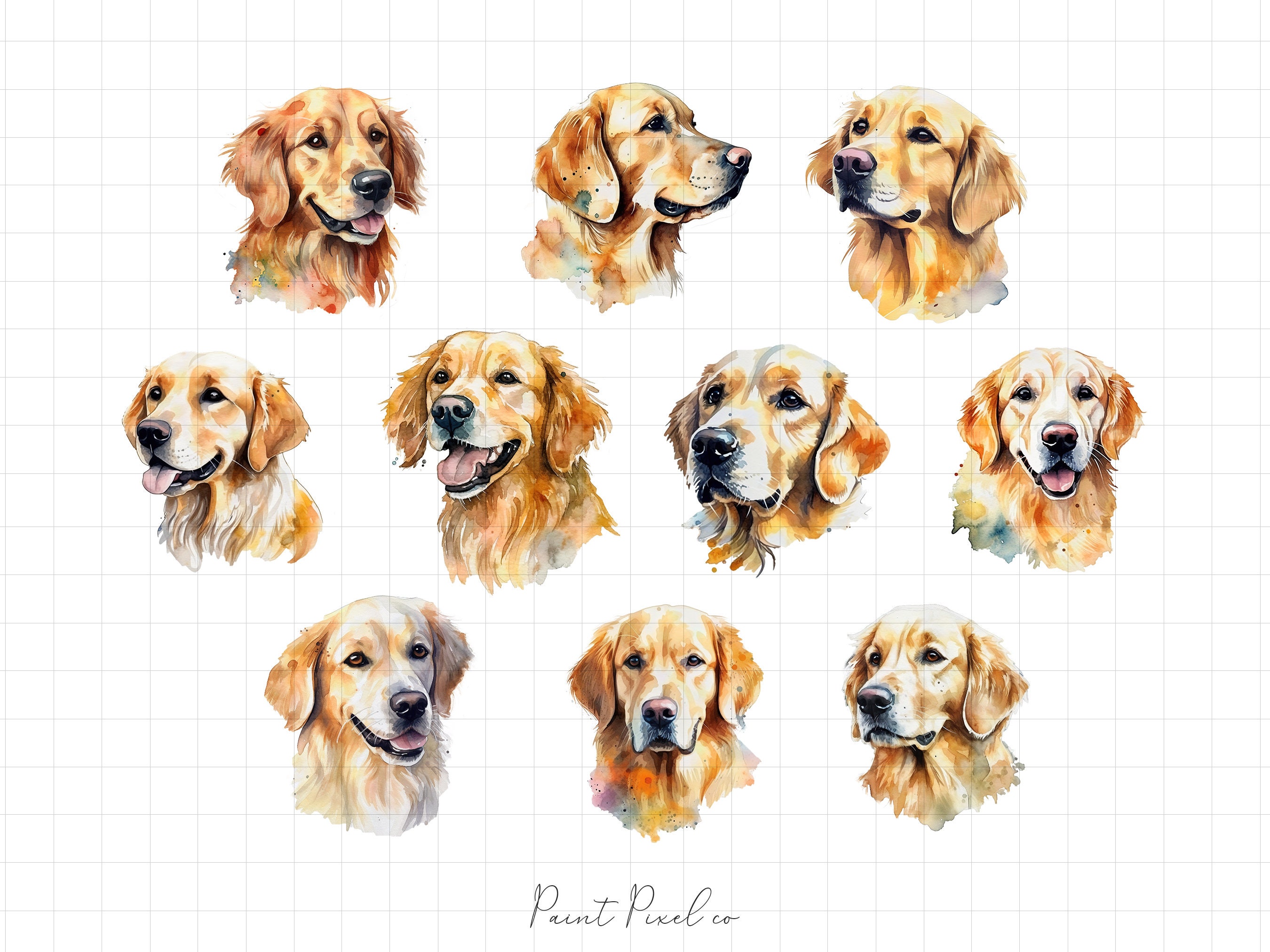Dog Breeds Clipart PNG Watercolor Pup Clipart Puppy Pet Lover Clip Art ...