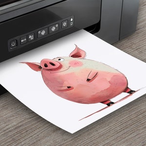 Quirky Pig Clipart PNG Whimsical Pigs Sublimation Clip Art Farm Animals ...