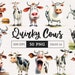 Quirky Cow Clipart PNG Whimsical Cows Sublimation Clip Art Farm Animals ...