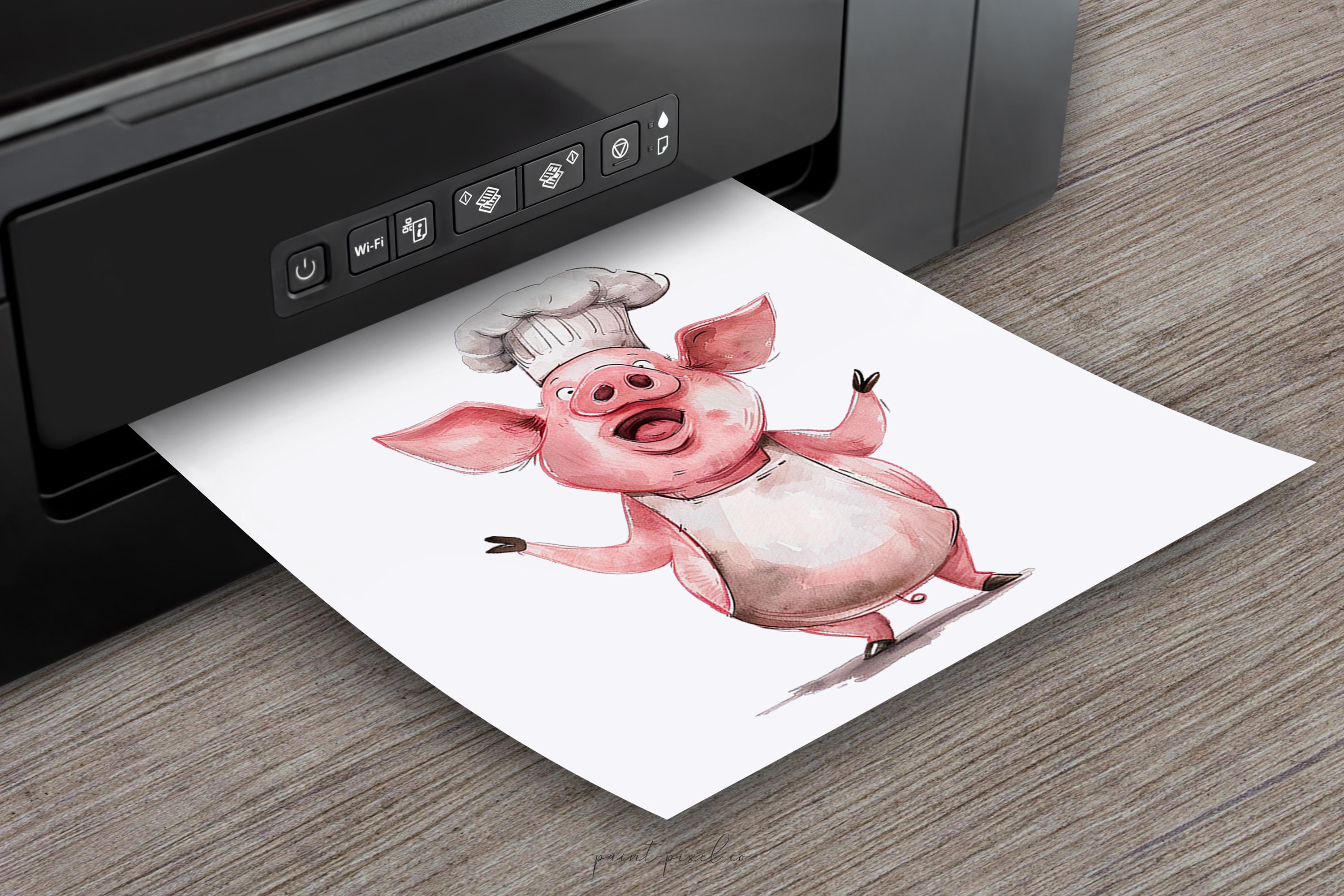 Quirky Pig Clipart Pink Pig PNG Cool Whimsical Pigs Dancing Sublimation ...
