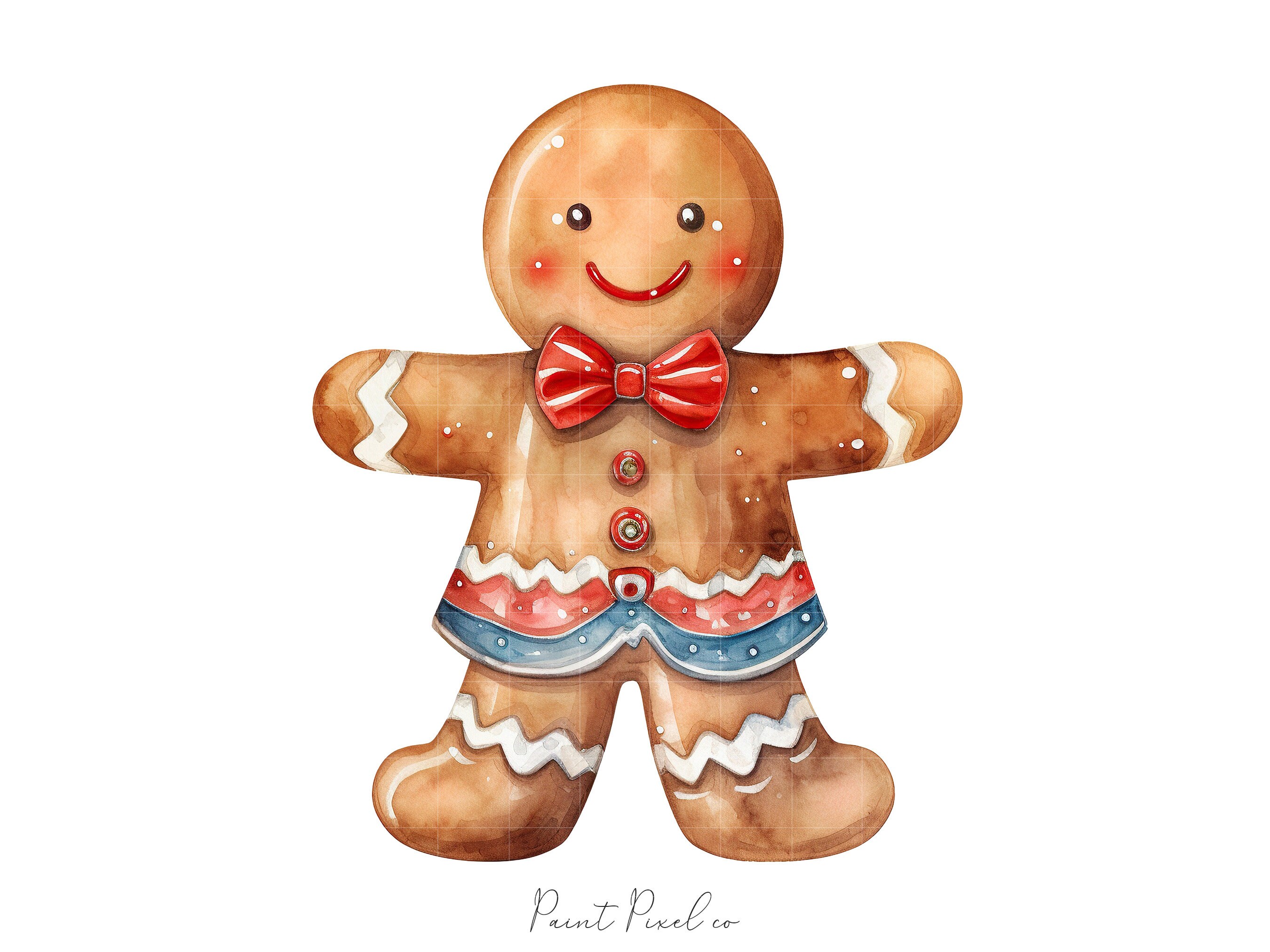 8 Gingerbread Woman Clipart High Quality Jpgs Christmas - Etsy