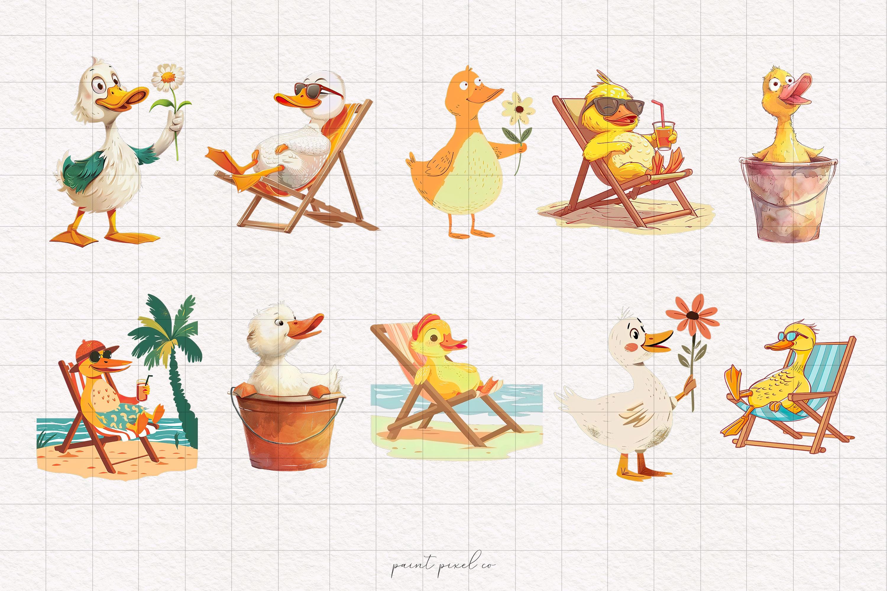 Funny Duck Clipart Summer Ducks PNG Cute Duck Quirky Sublimation Clip ...