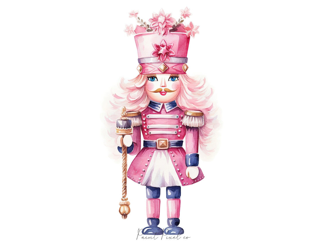 8 Pink Christmas Nutcracker Clipart High Quality Jpgs Holiday Clip Art ...