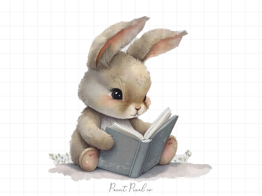 10 Bunny Clipart Rabbit Easter Clipart Reading High Quality Jpgs ...