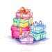 10 Wrapped Gifts Clipart High Quality Jpgs Colorful Presents Birthday ...
