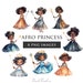 Afro Princess PNG Black Girl Clipart Watercolor Princess PNG Princess ...
