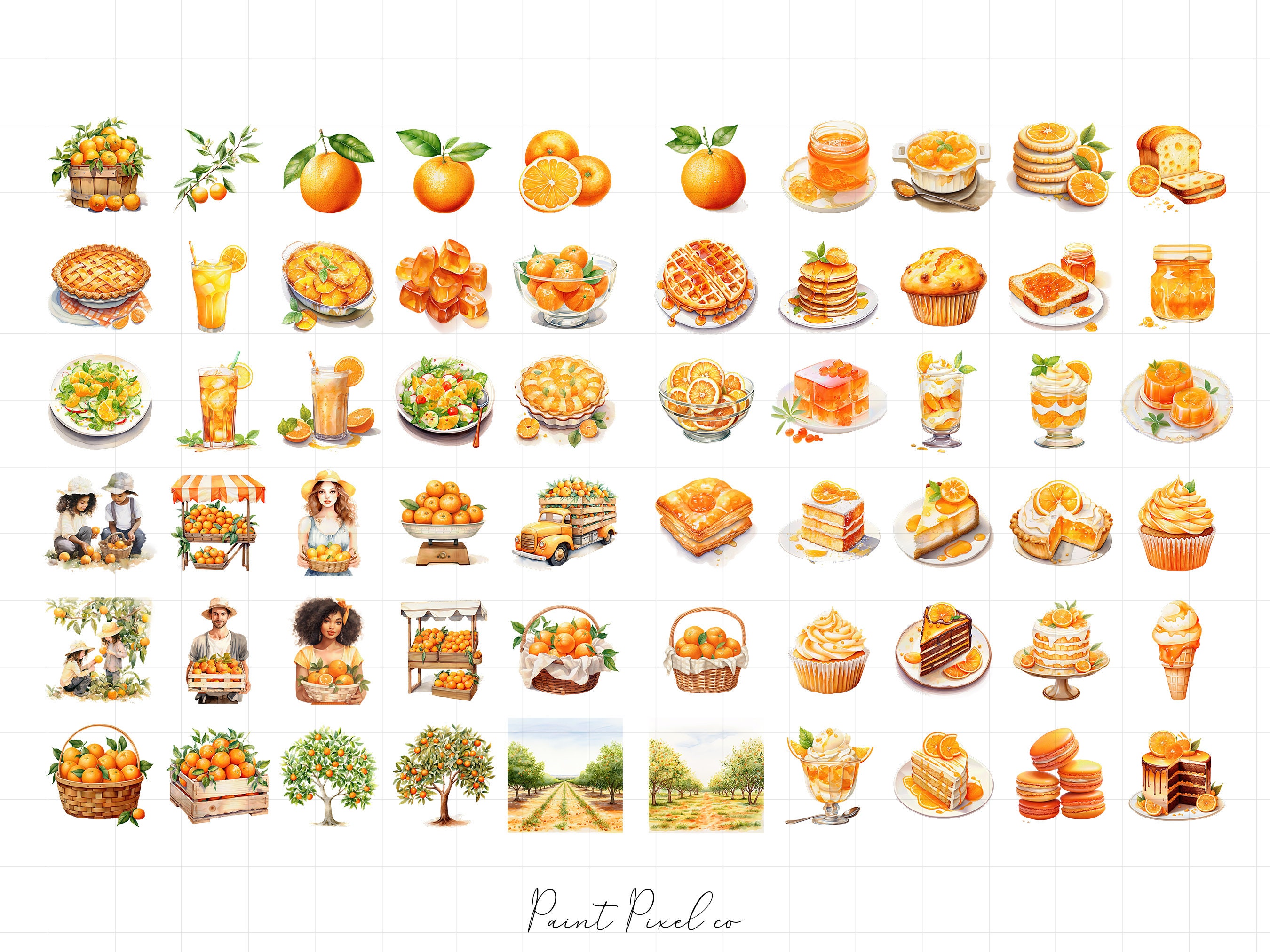 420 Fruit Clipart Bundle PNG Clip Art Food Dessert Pie Berries Orange ...