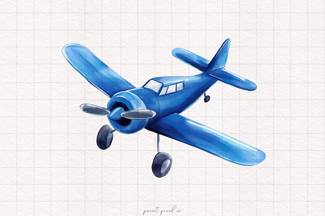 10 Blue Airplanes Watercolor Clipart Nursery Decor Its a Boy Blue ...
