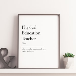 Pe Teacher Definition Printable Physical Education Teacher - Etsy