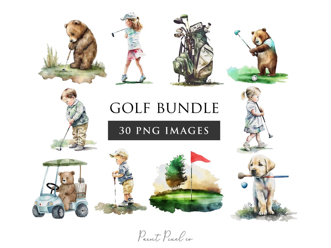 Golf PNG Watercolor Golf Clipart Bear Golf Ball Dog Golf Bag - Etsy