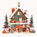 6 Christmas Toy Workshop Clipart Minimalist Holiday Santa Elf Workshops ...