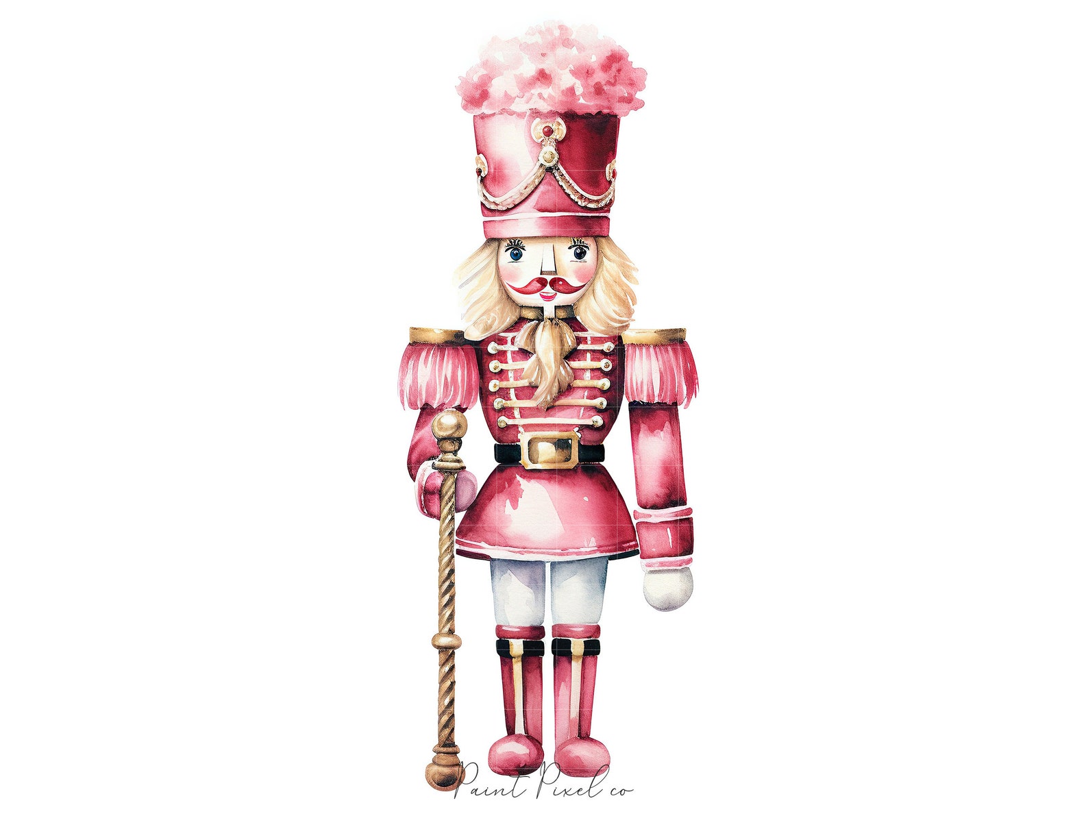 8 Pink Christmas Nutcracker Clipart High Quality Jpgs Holiday Clip Art ...