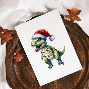 Christmas Trex Clipart Holiday Dinos Winter T-rex PNG Xmas Dinosaur ...