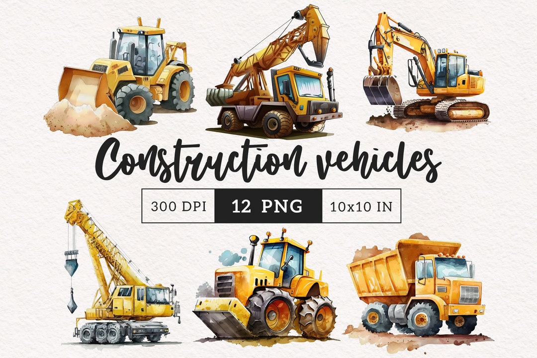 Truck Clipart Tractor PNG Dump Truck Watercolor Construction Truck ...