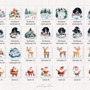 Santa's Workshop Clipart Cute North Pole Whimsical Christmas Elves ...