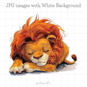10 Quirky Lion JPG Clipart Whimsical Lion Sublimation Clip Art Funny ...