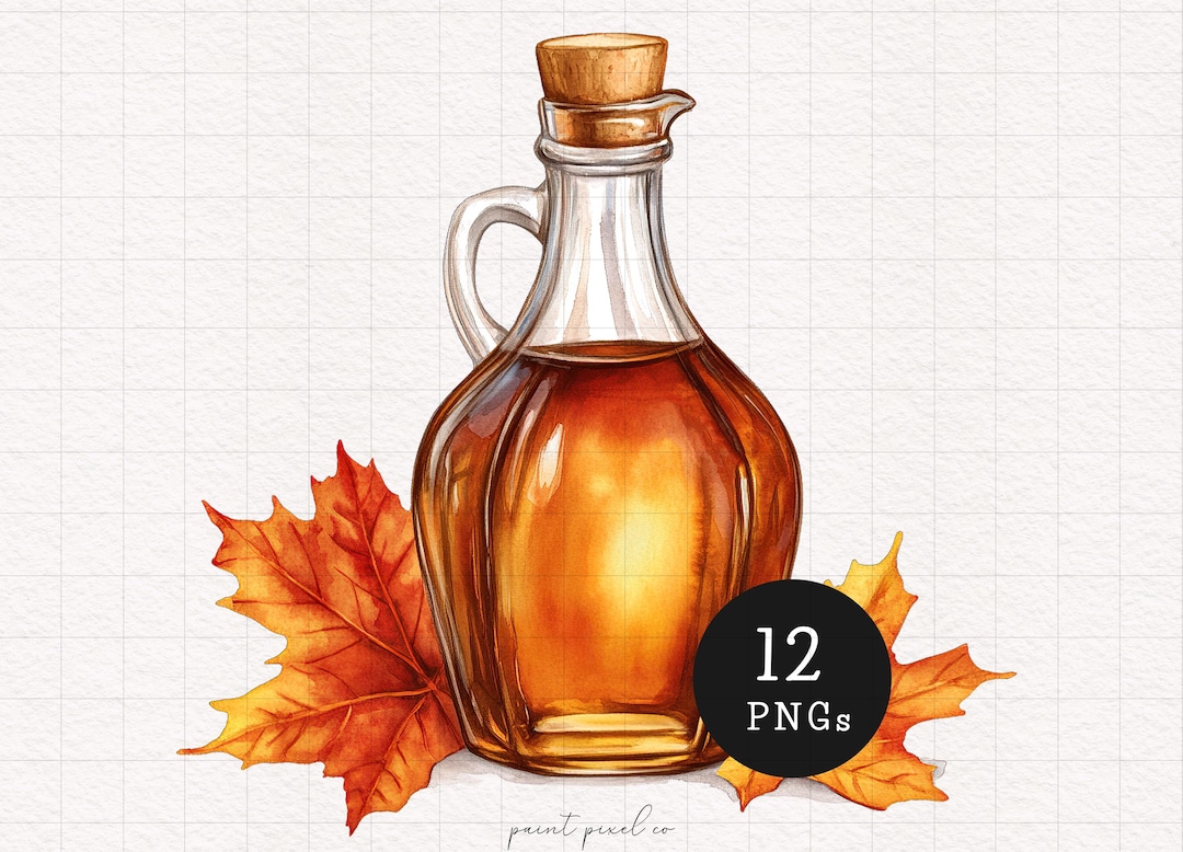 Maple Syrup Clipart Maple Bottle PNG Watercolor Autumn Clip Art Maple ...