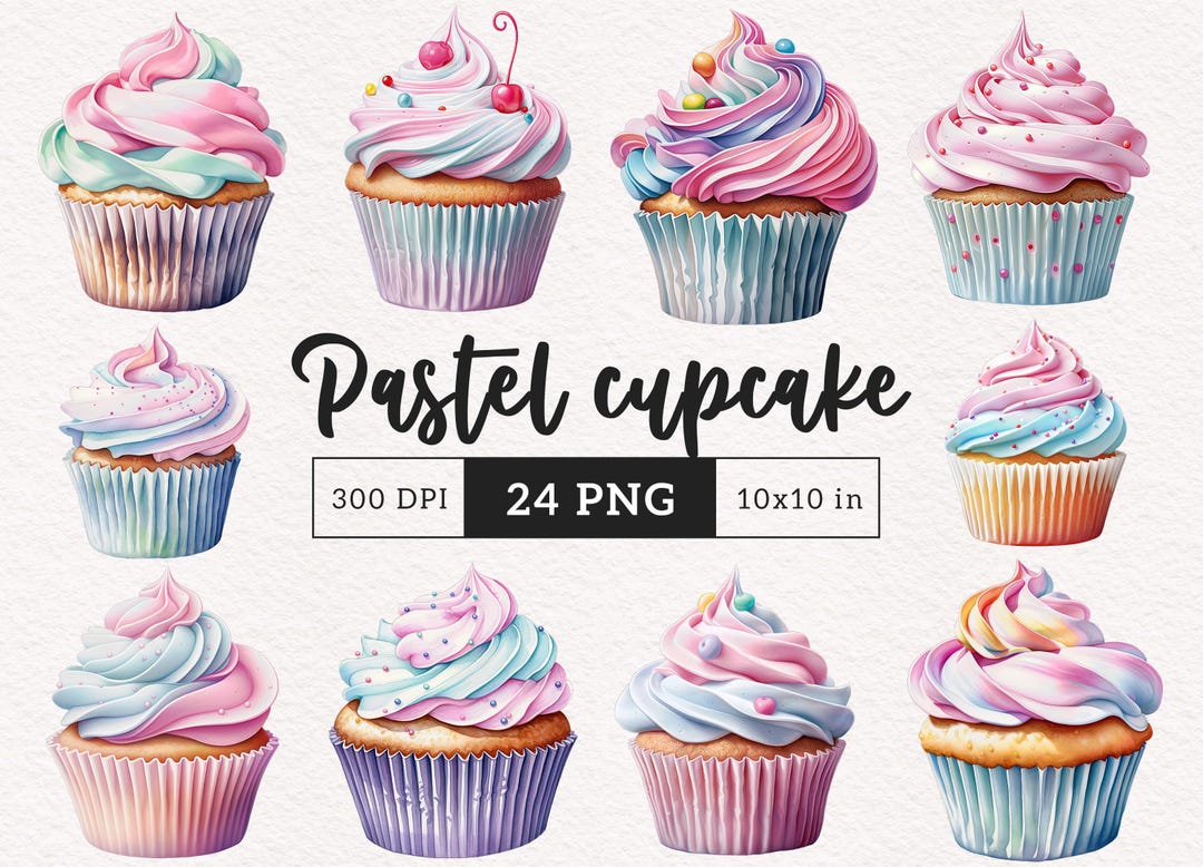 Pastel Cupcake Clipart Sweet Treat PNG Dessert Food Cute Girl Birthday ...